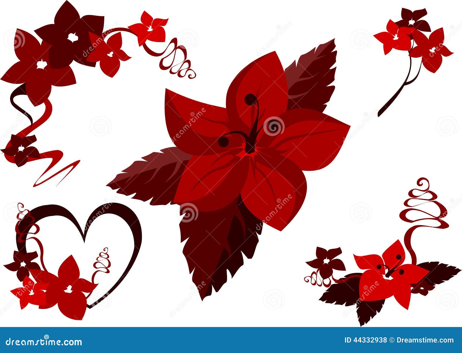 Flores rojas ilustración del vector. Ilustración de flores - 44332938