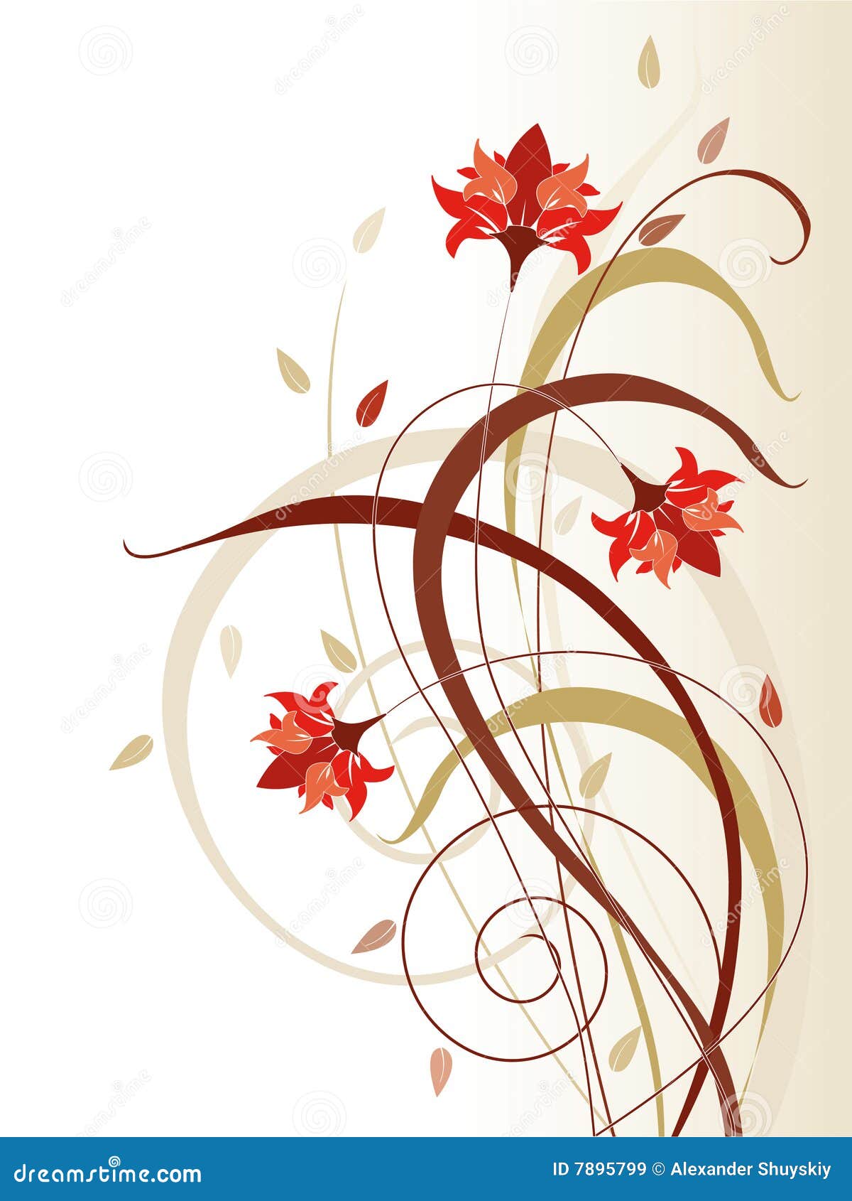 Flores rojas ilustración del vector. Ilustración de adornado - 7895799