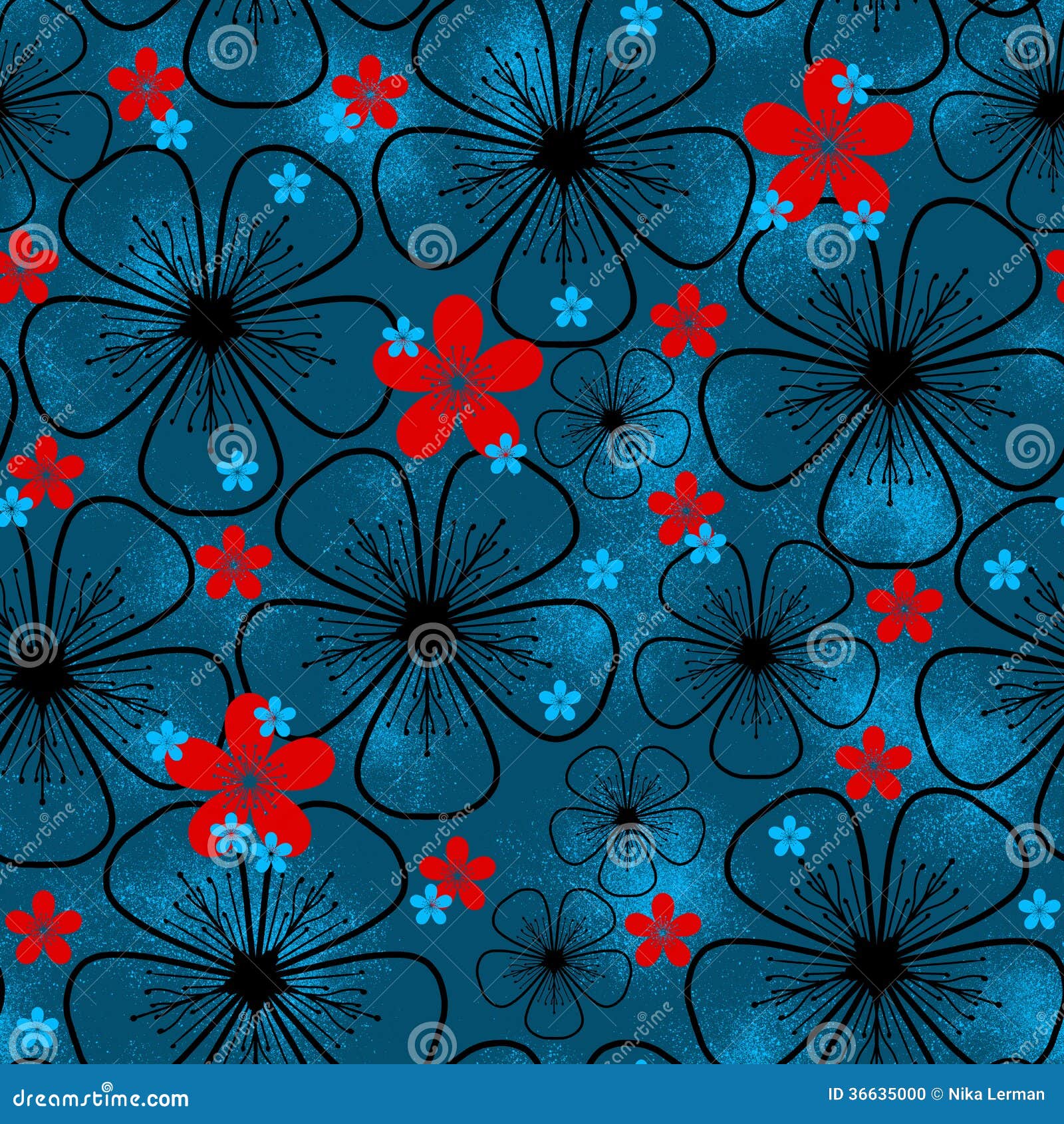 Flores rojas y azules foto de archivo. Imagen de azul - 36635000