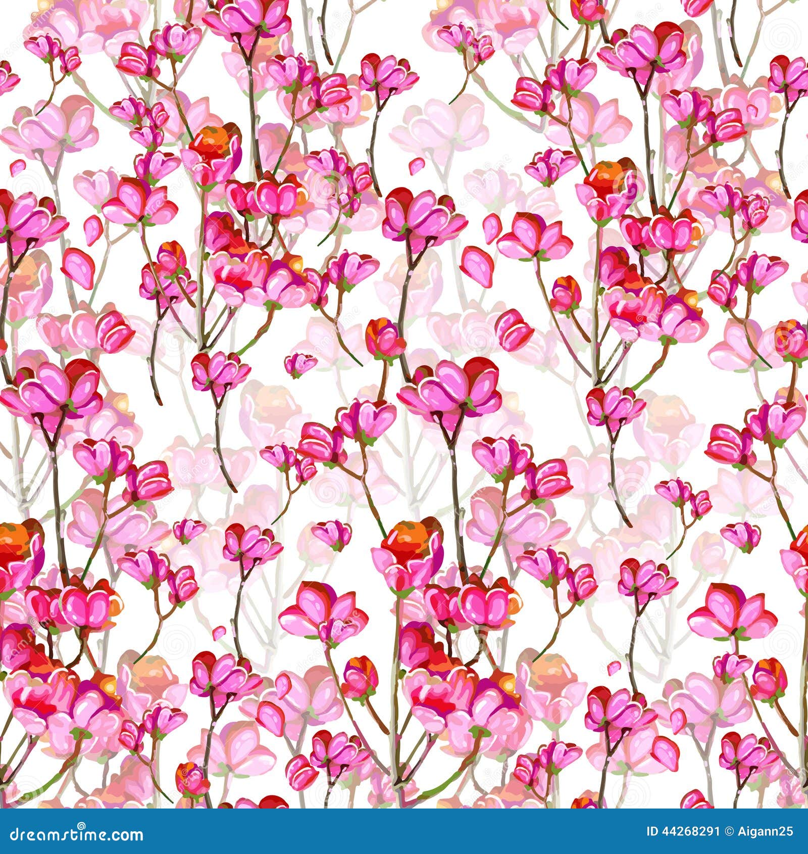 Flores rosadas hermosas ilustración del vector. Ilustración de estilo ...