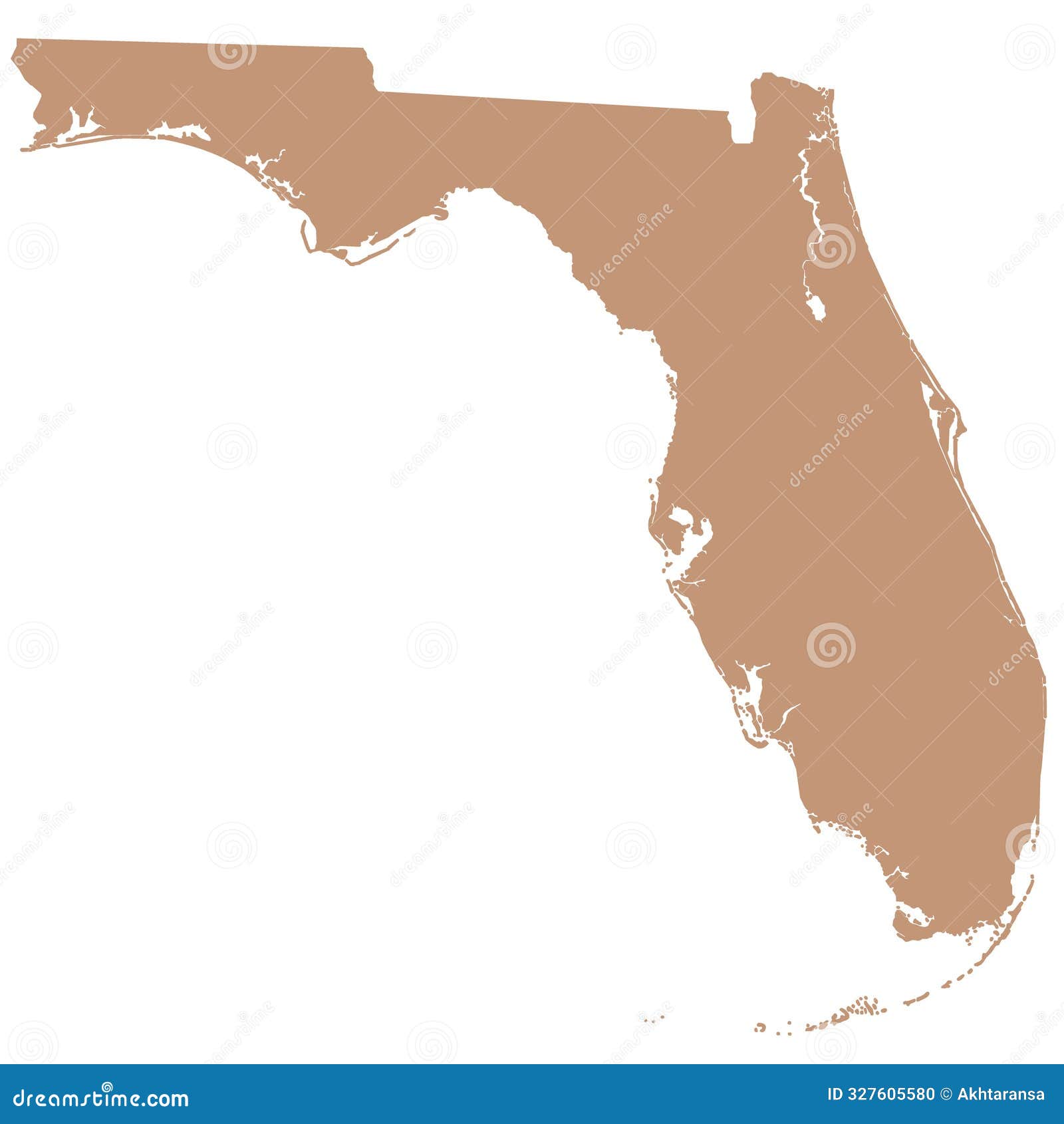 Florida Administrative Map. Florida With Color, Blank Map, Empty Map Of ...