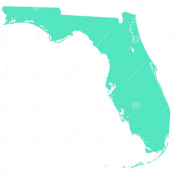 Florida Administrative Map. Florida with Color, Blank Map, Empty Map of ...