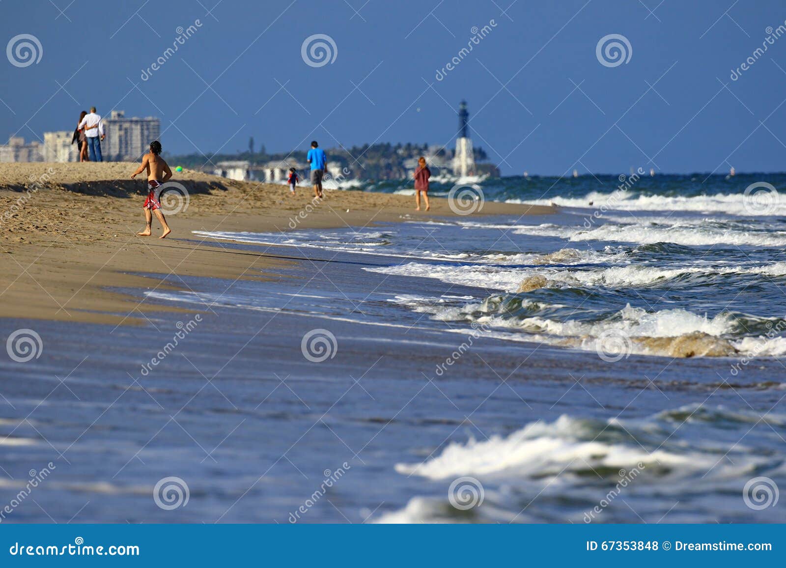 Florida beach scene. editorial stock photo. Image of running - 67353848