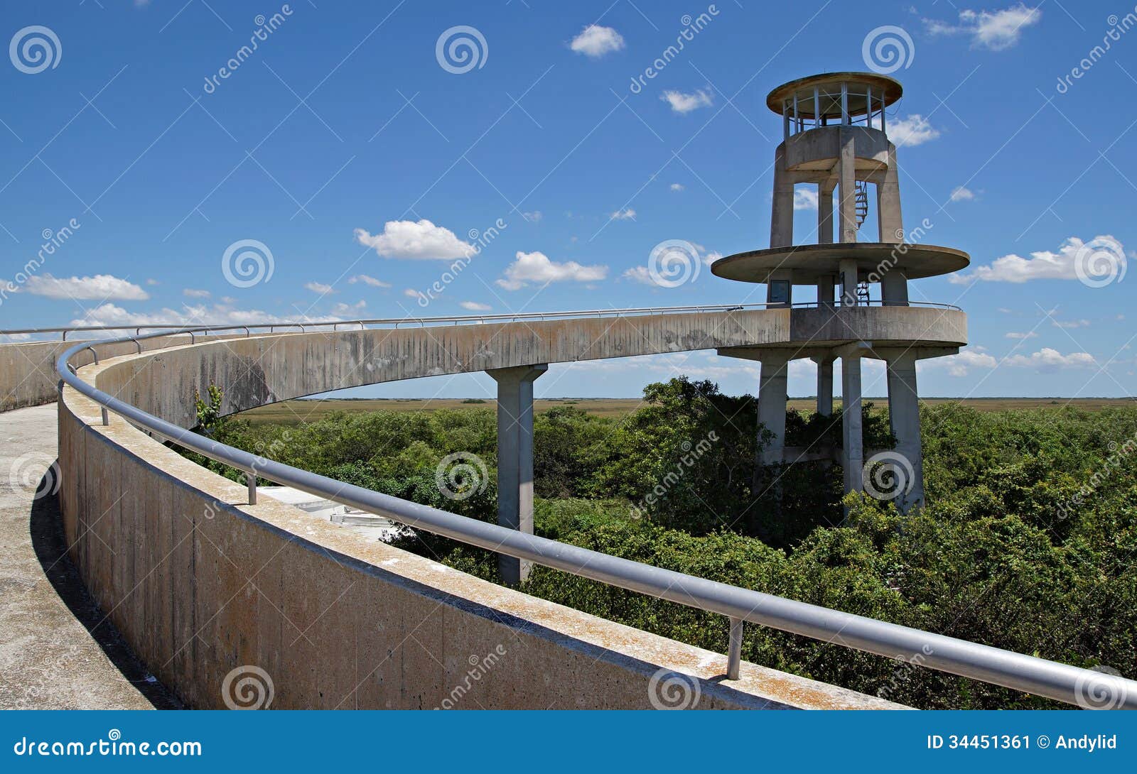 Florida Everglades Observation Tower Stock Image - Image of path, marsh ...
