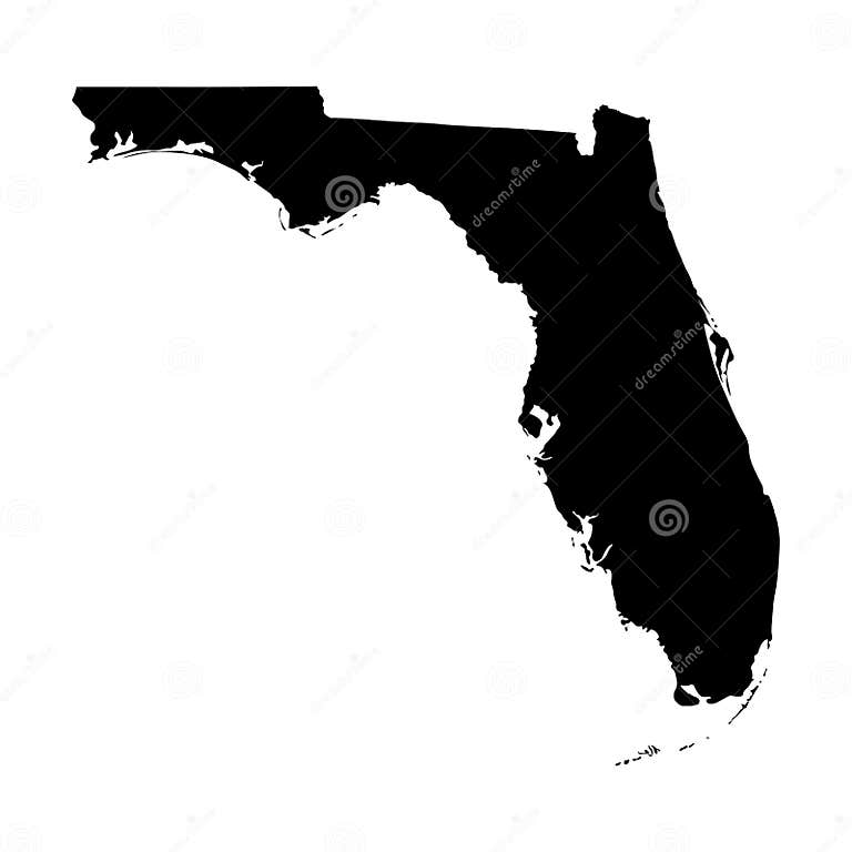Florida FL State Border USA Map Solid Stock Vector - Illustration of ...