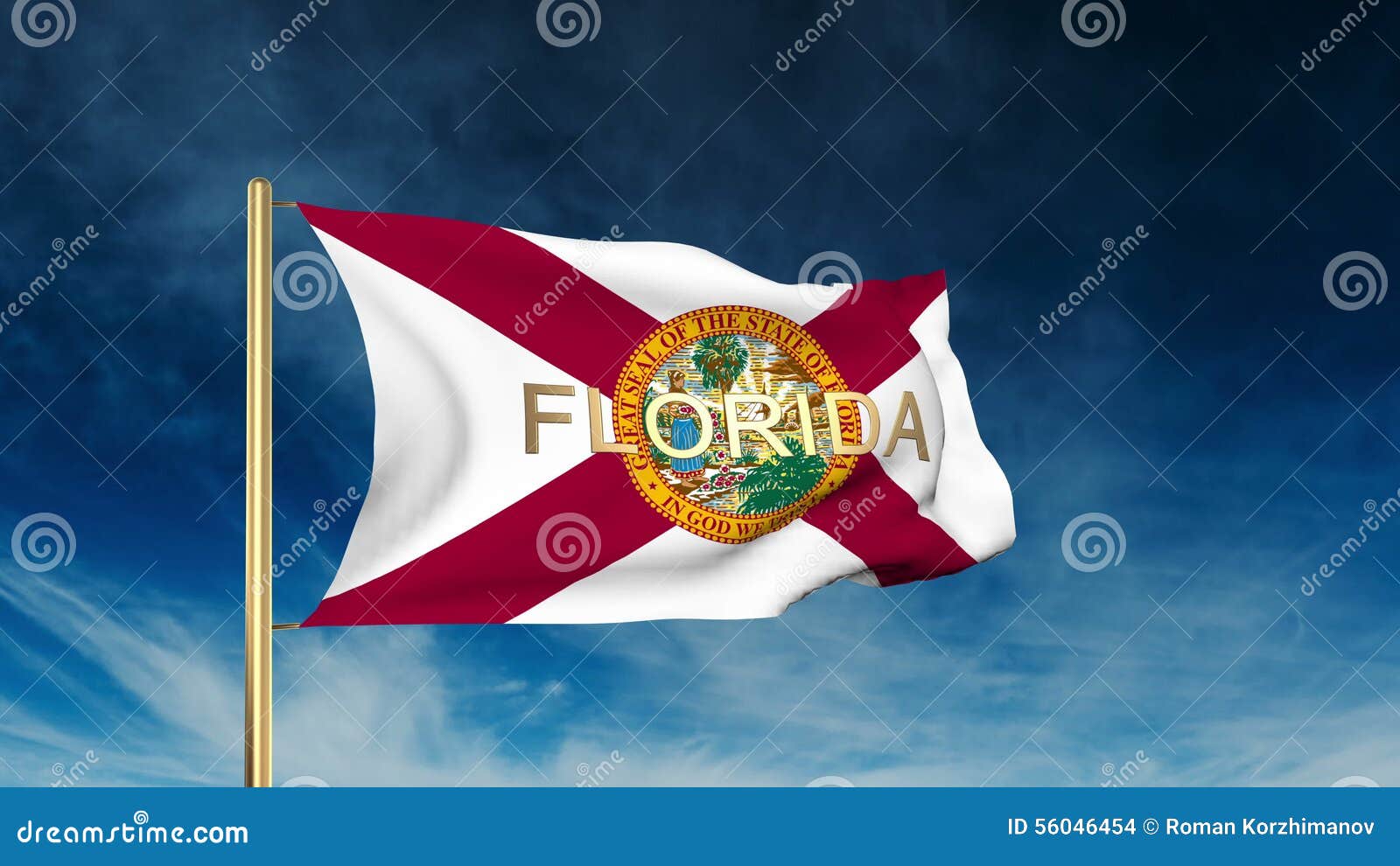 Florida Flag Slider Style with Title. Waving in Stock Footage - Video ...