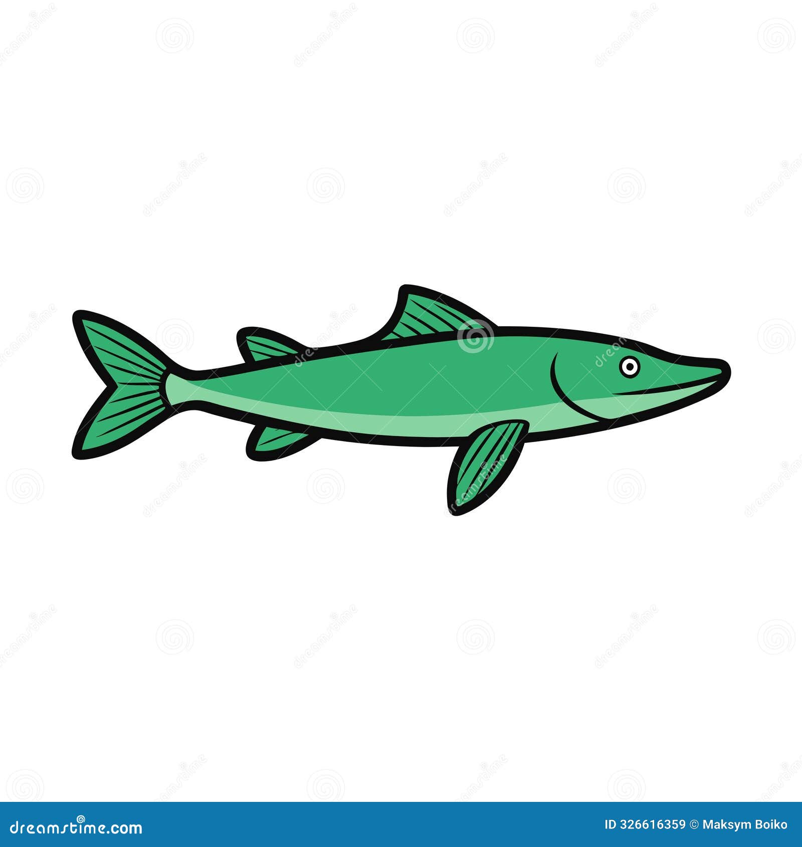 Florida Gar Fish Learns Icon Vector Stock Vector - Illustration of ...
