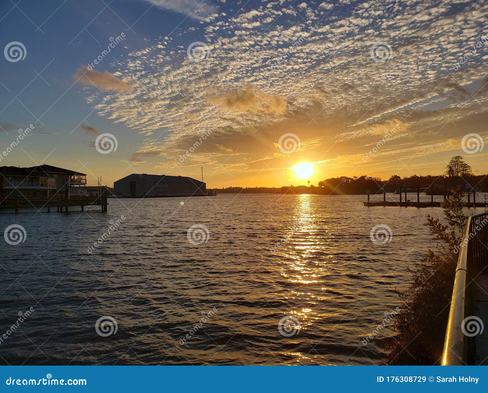 Florida Gulf Beach Marsh Wildlife Preserve Sunset Stock Image - Image ...