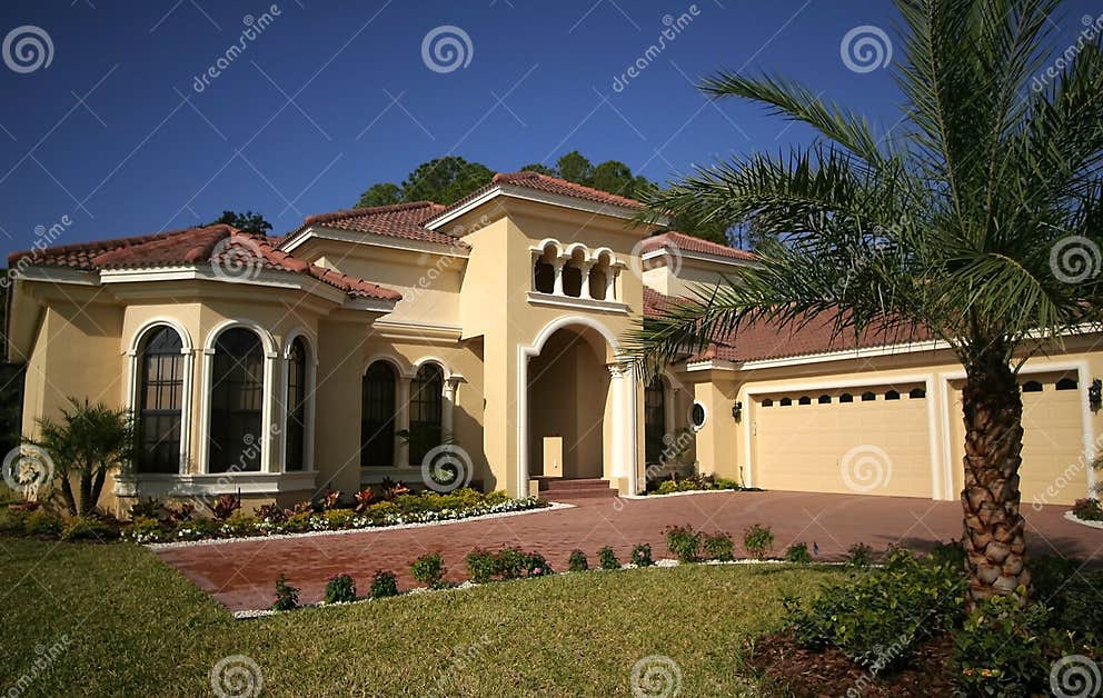 Florida house stock image. Image of success, yellow, address - 4132497