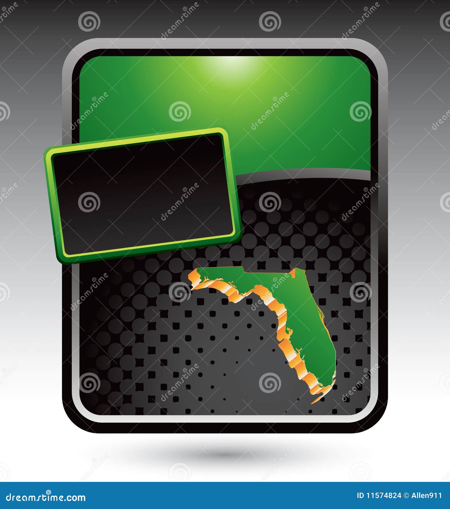 Florida Icon on Green Stylized Advertisement Stock Vector ...