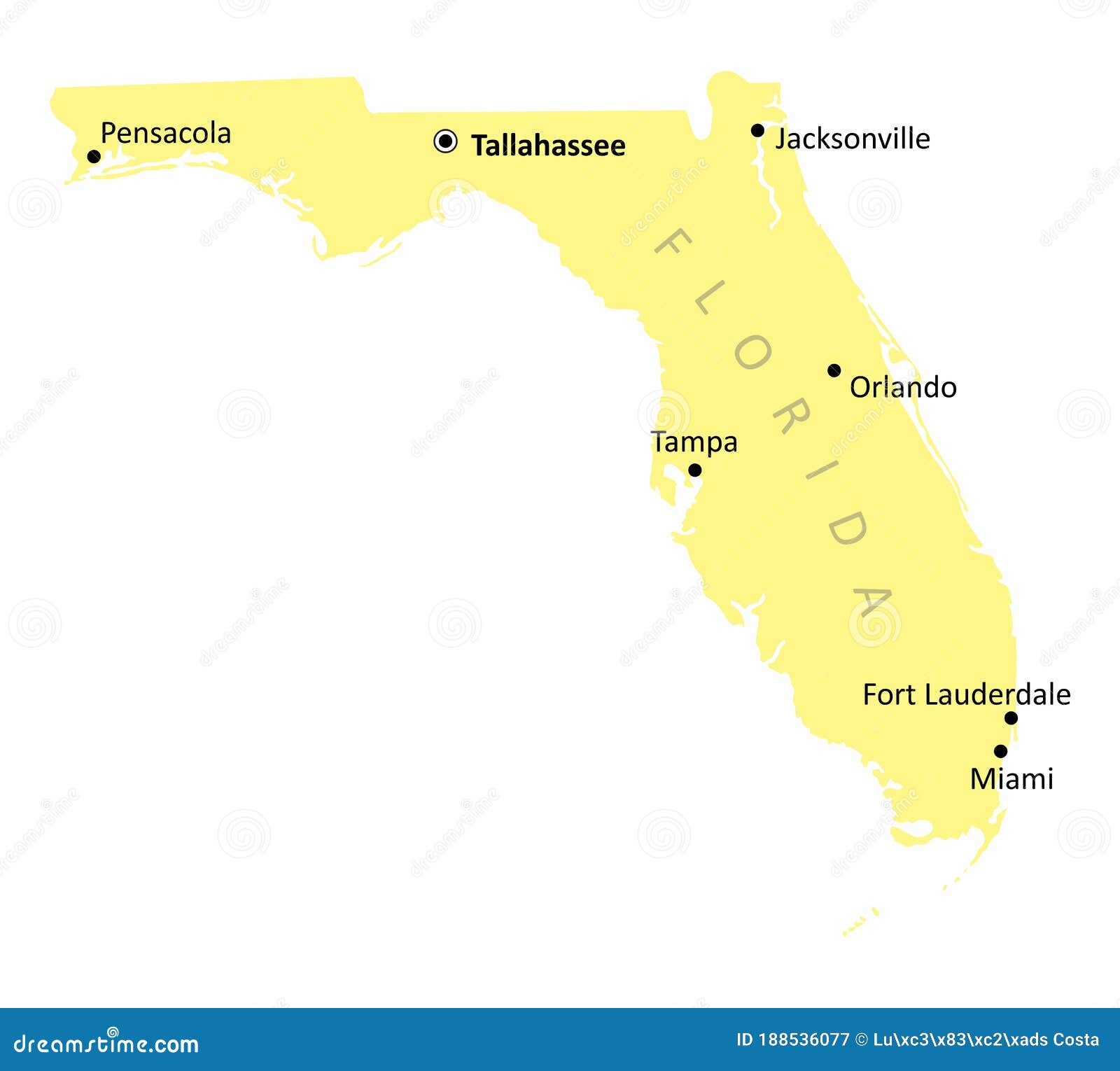 Florida isolated map stock illustration. Illustration of abstract ...