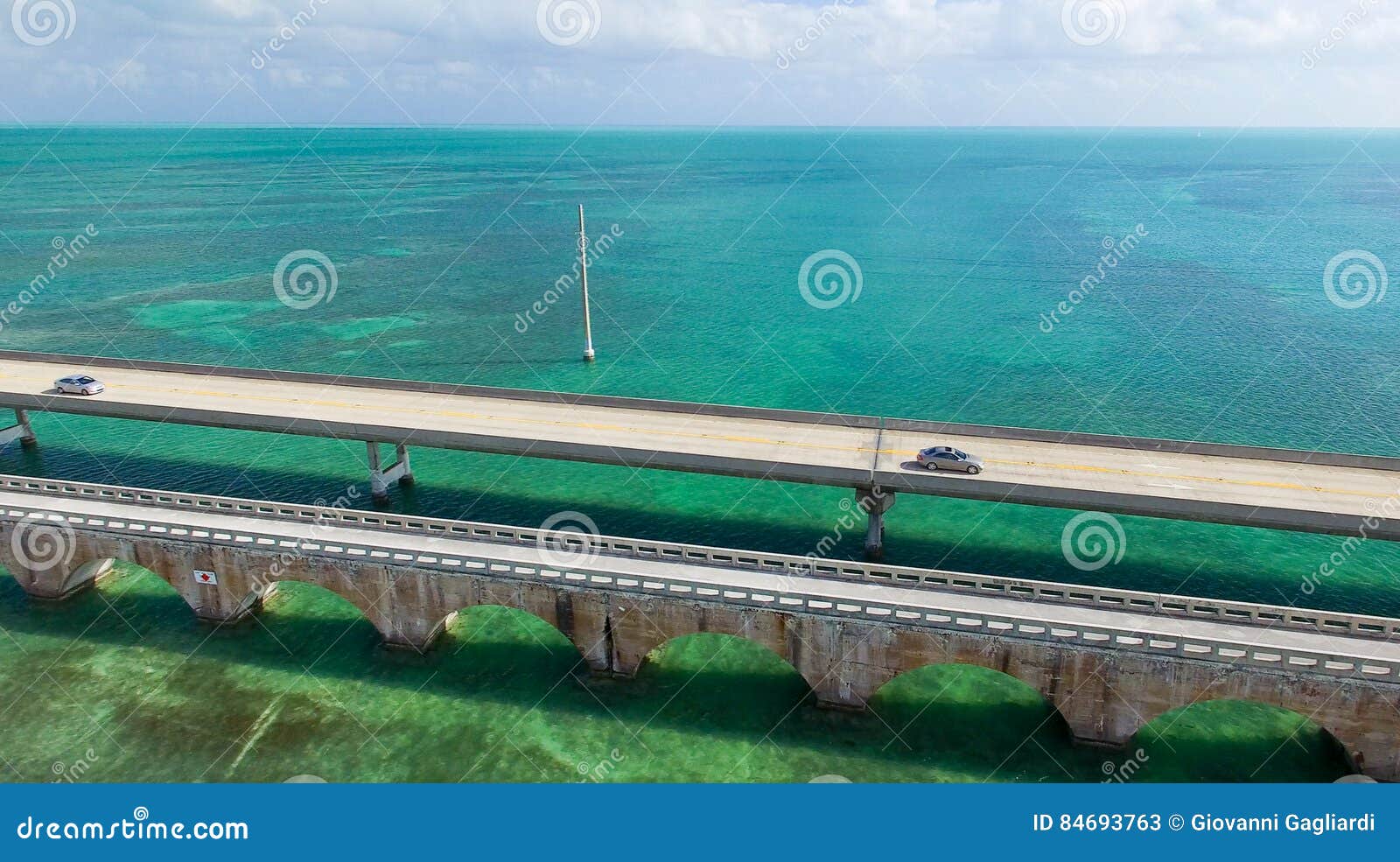Florida Keys Bridge, Aerial View Stock Image - Image of landscape ...