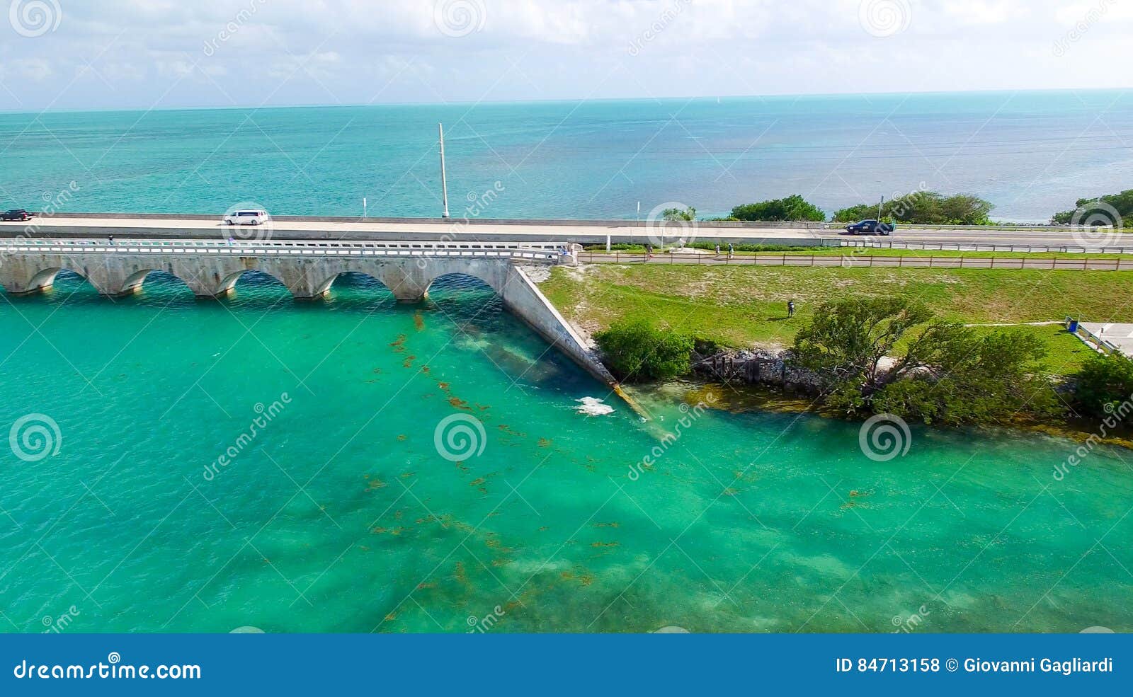 Florida Keys Bridge, Aerial View Stock Photo - Image of sunset, miami ...