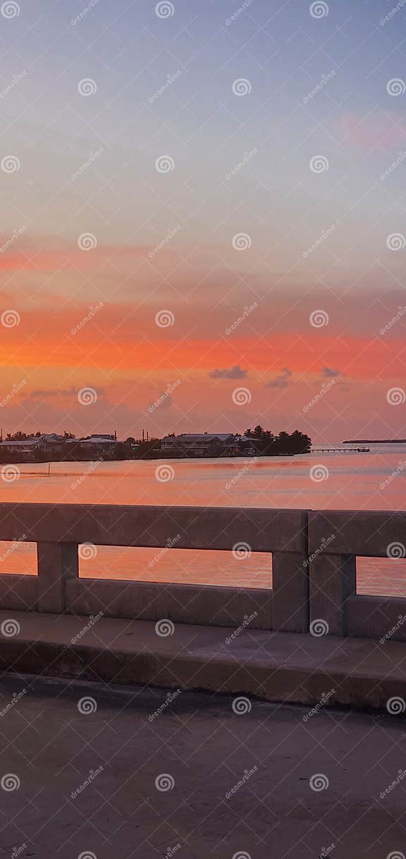 Florida keys bridge sunset stock image. Image of florida - 226335567