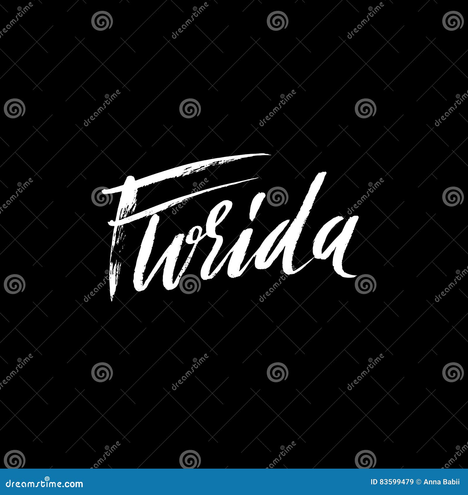 Florida Lettering Map Logo Words Embedded In Shape 3D New Render ...