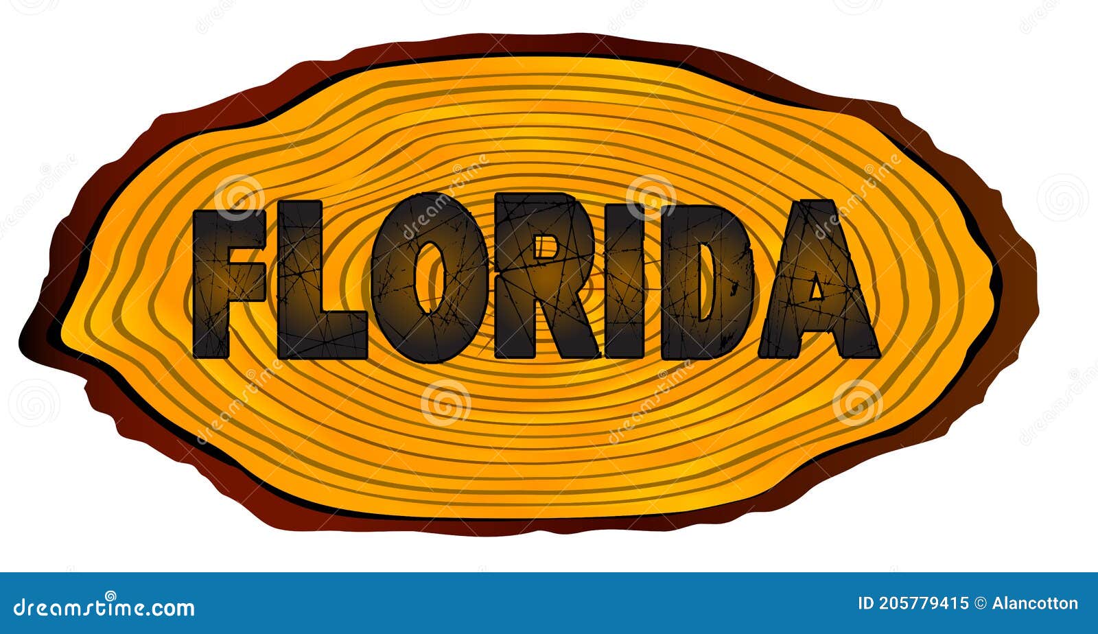 Florida Log Sign stock vector. Illustration of sawn - 205779415
