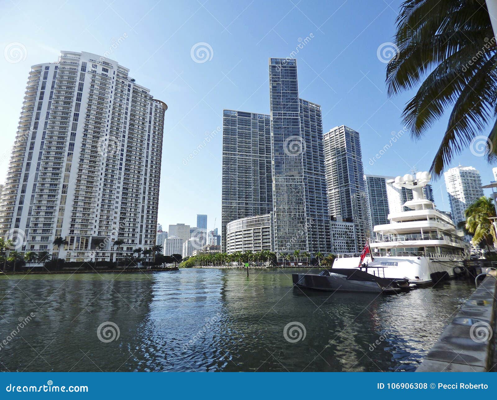 Florida, Maiami, Panoramic View of the Bay Editorial Stock Photo ...