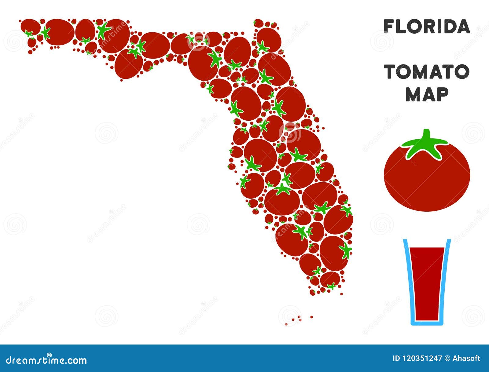 Florida Map Composition of Tomato Stock Vector - Illustration of diet ...