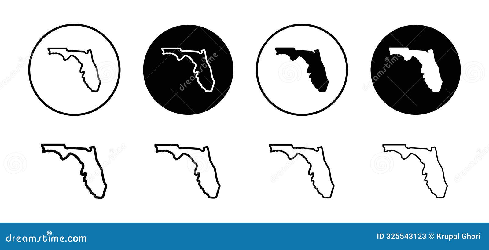 Florida Map Icon Vector Set Collection for Web Stock Vector ...
