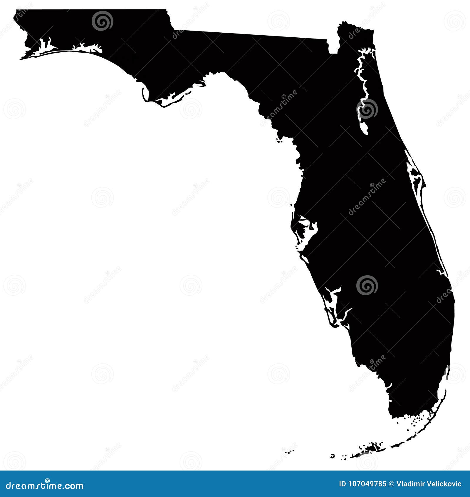 State Of Florida Map On Transparent Background. Blank Map Of Florida ...