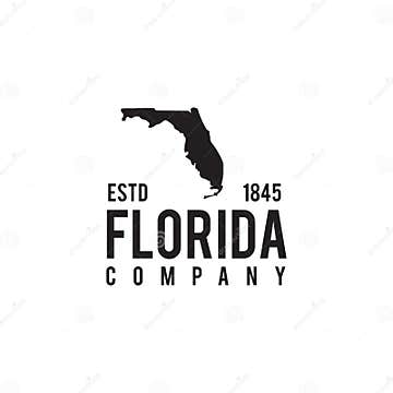 Florida Map State Logo Design Stock Vector - Illustration of border ...