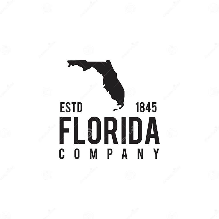 Florida Map State Logo Design Stock Vector - Illustration of border ...