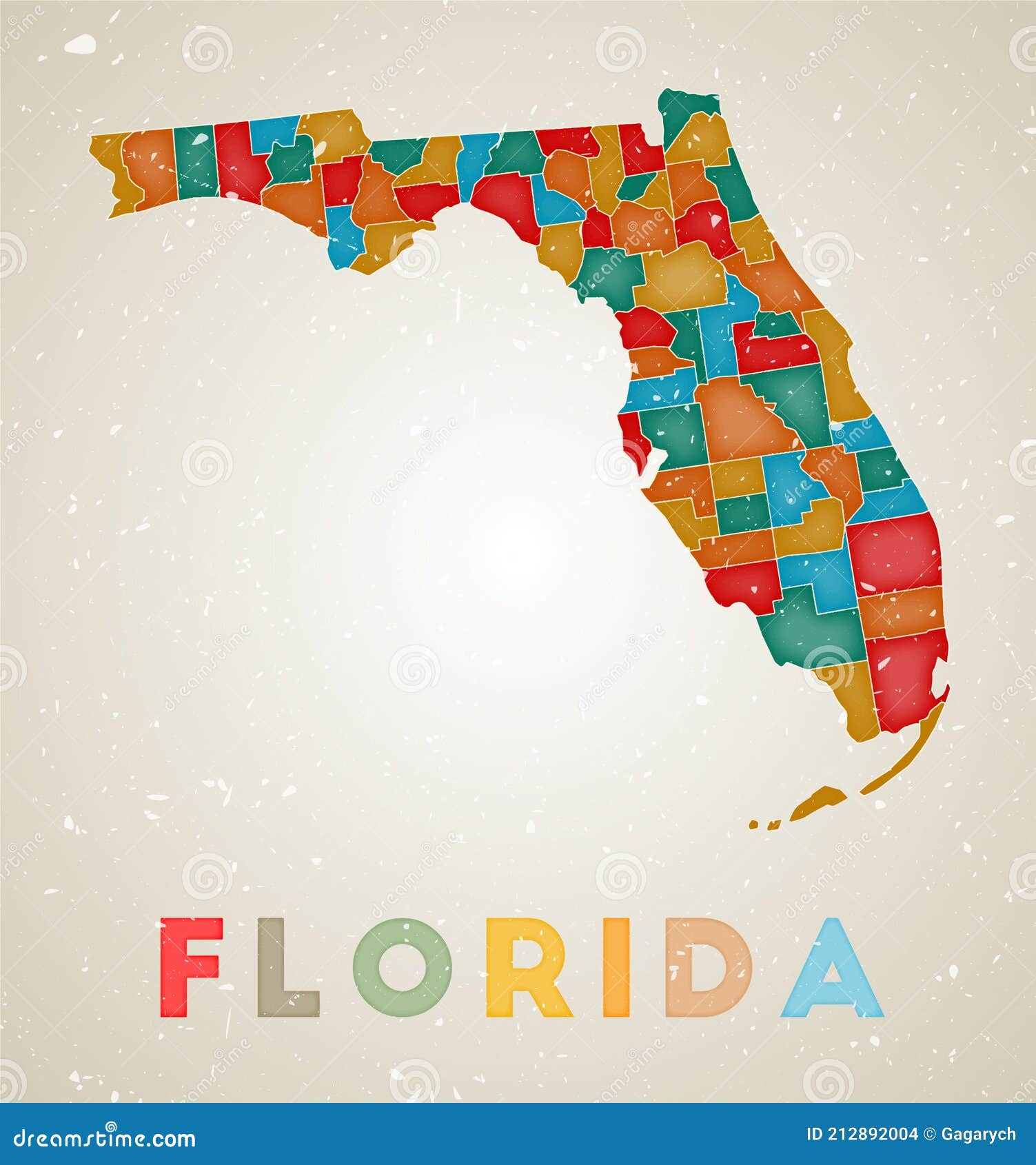 Florida map. stock vector. Illustration of colors, dirt - 212892004