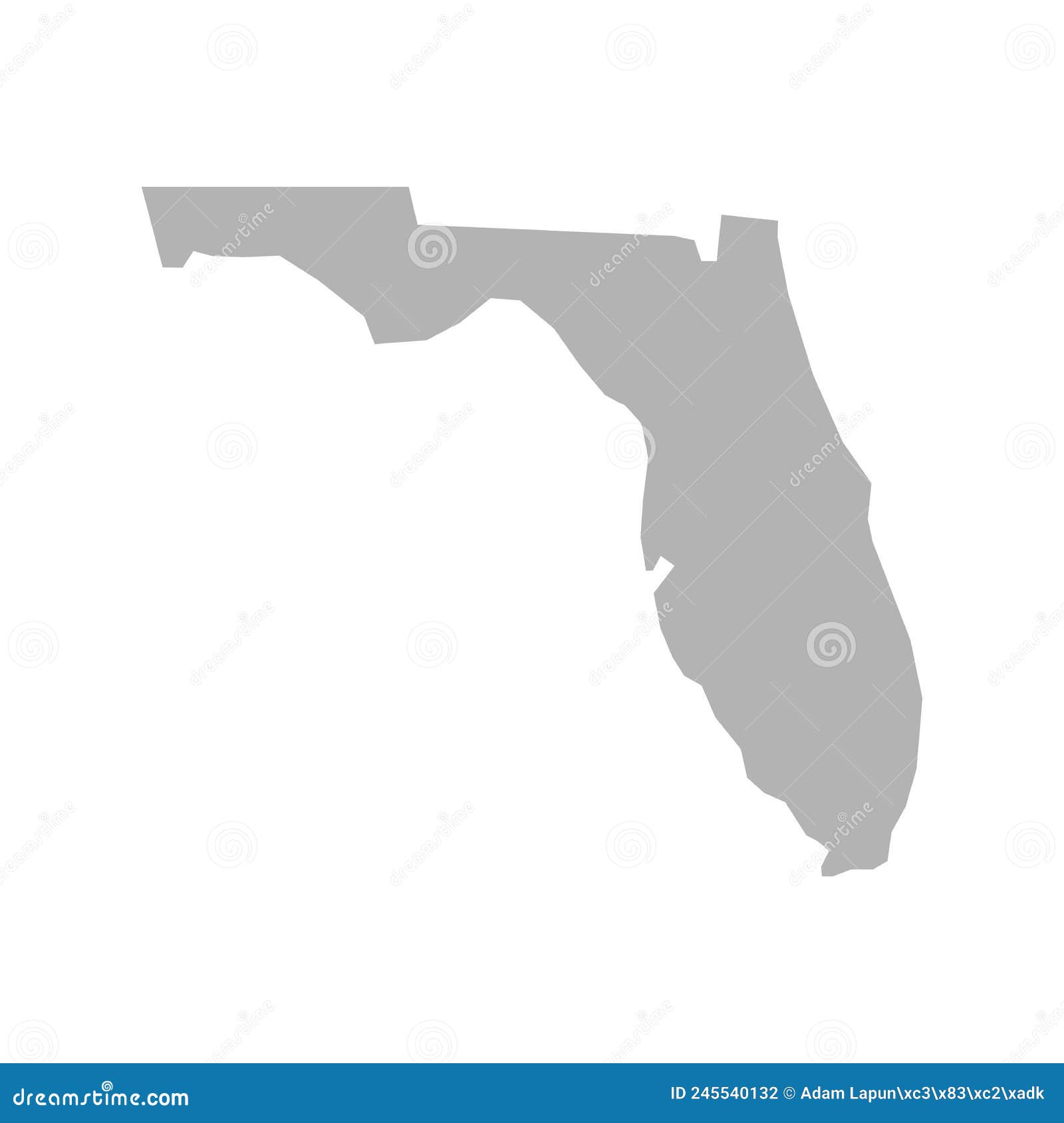 Florida Map Vector Icon on White Background Stock Vector - Illustration ...