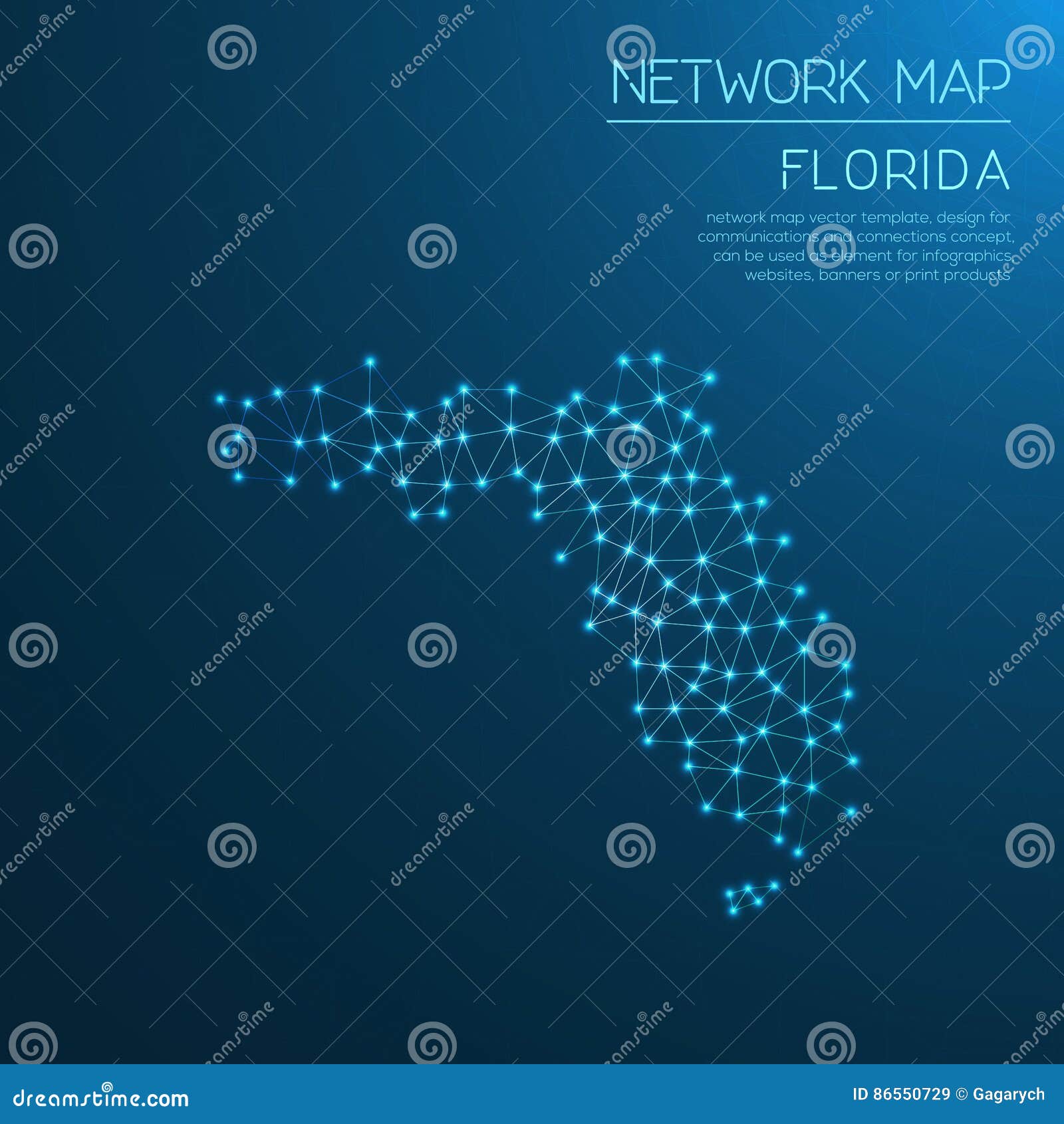 Florida network map. stock vector. Illustration of graphic - 86550729