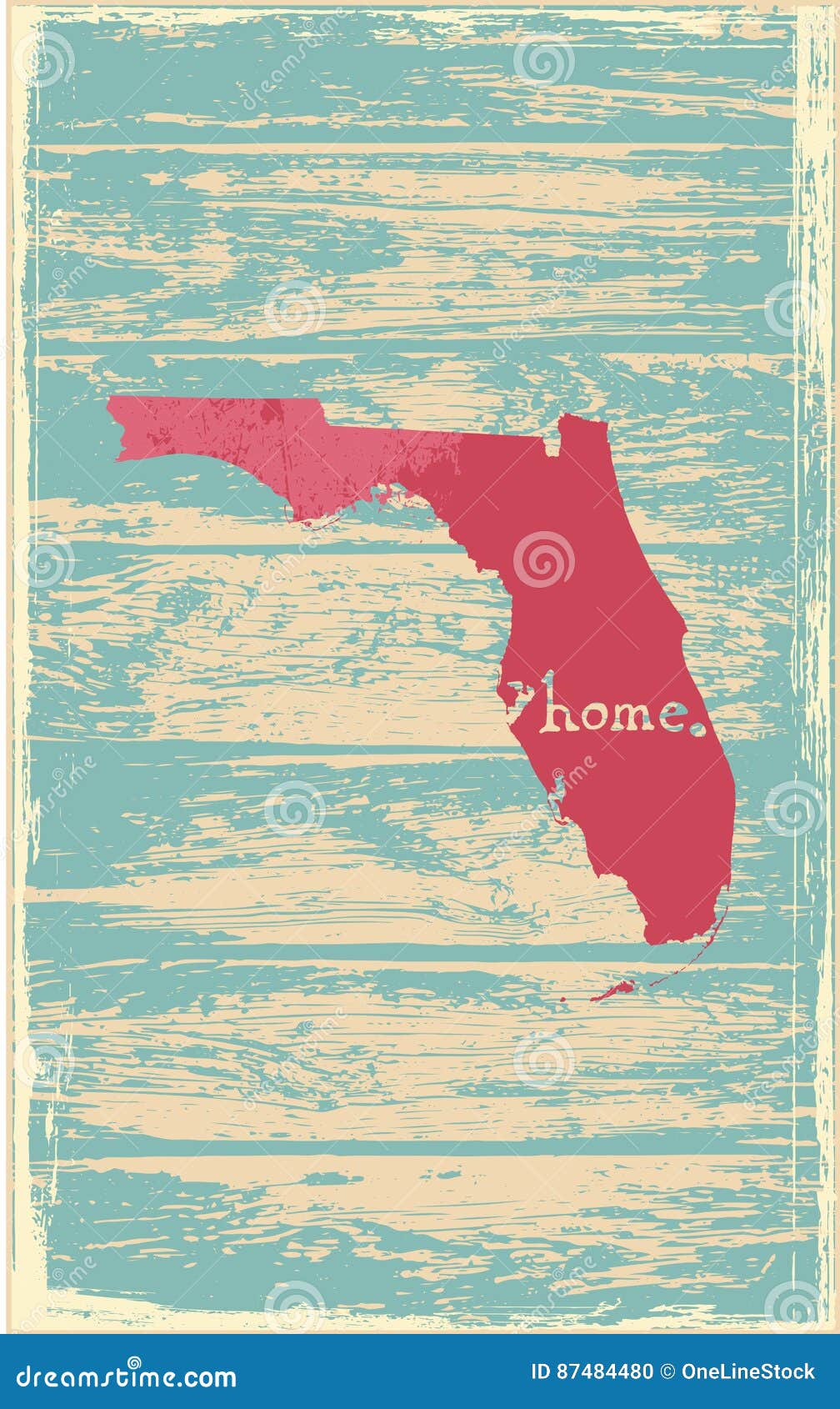 Florida Nostalgic Rustic Vintage State Vector Sign Stock Vector ...