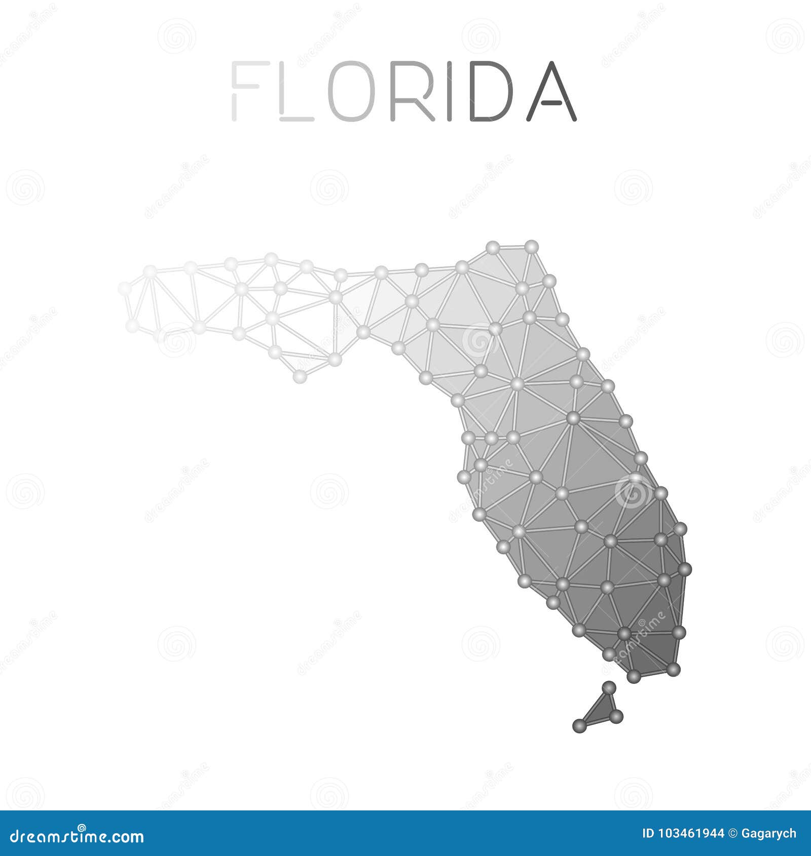 Florida Polygonal Vector Map. Stock Vector - Illustration of polygon ...