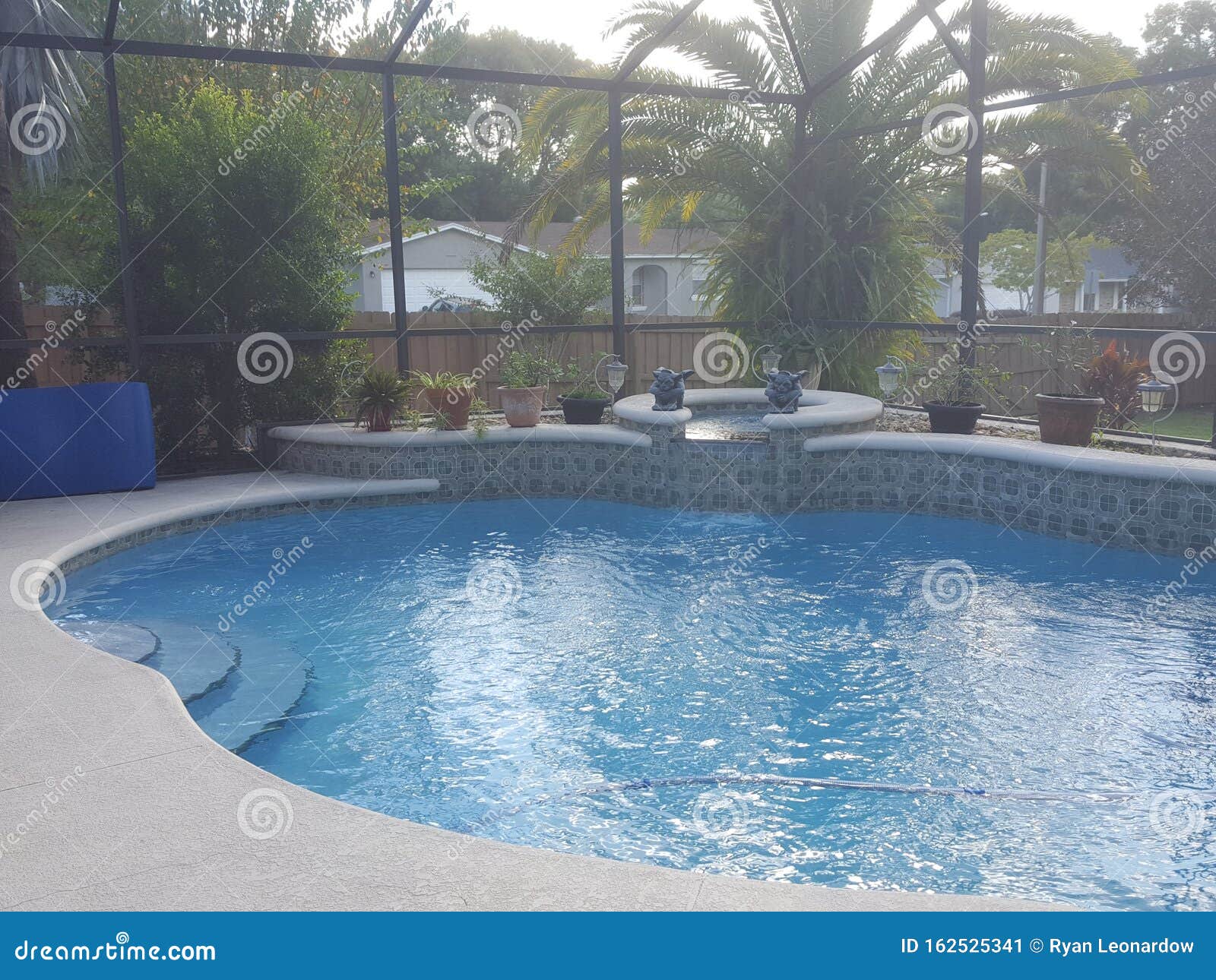Florida Pool with Running Water Stock Image - Image of pool, florida ...