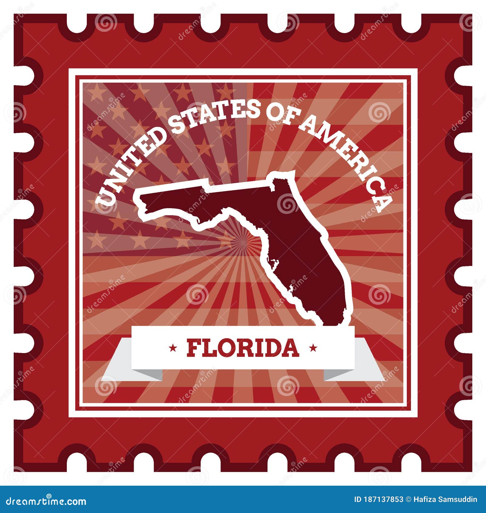 Florida Postage Stamp. Vector Illustration Decorative Design Stock ...