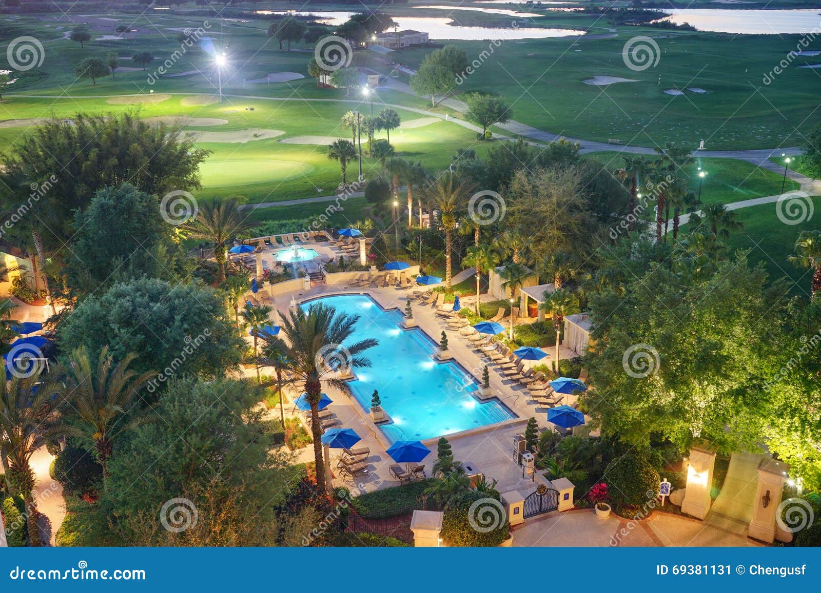 Florida Resort Swimming Pool Stock Image - Image of florida, palm: 69381131
