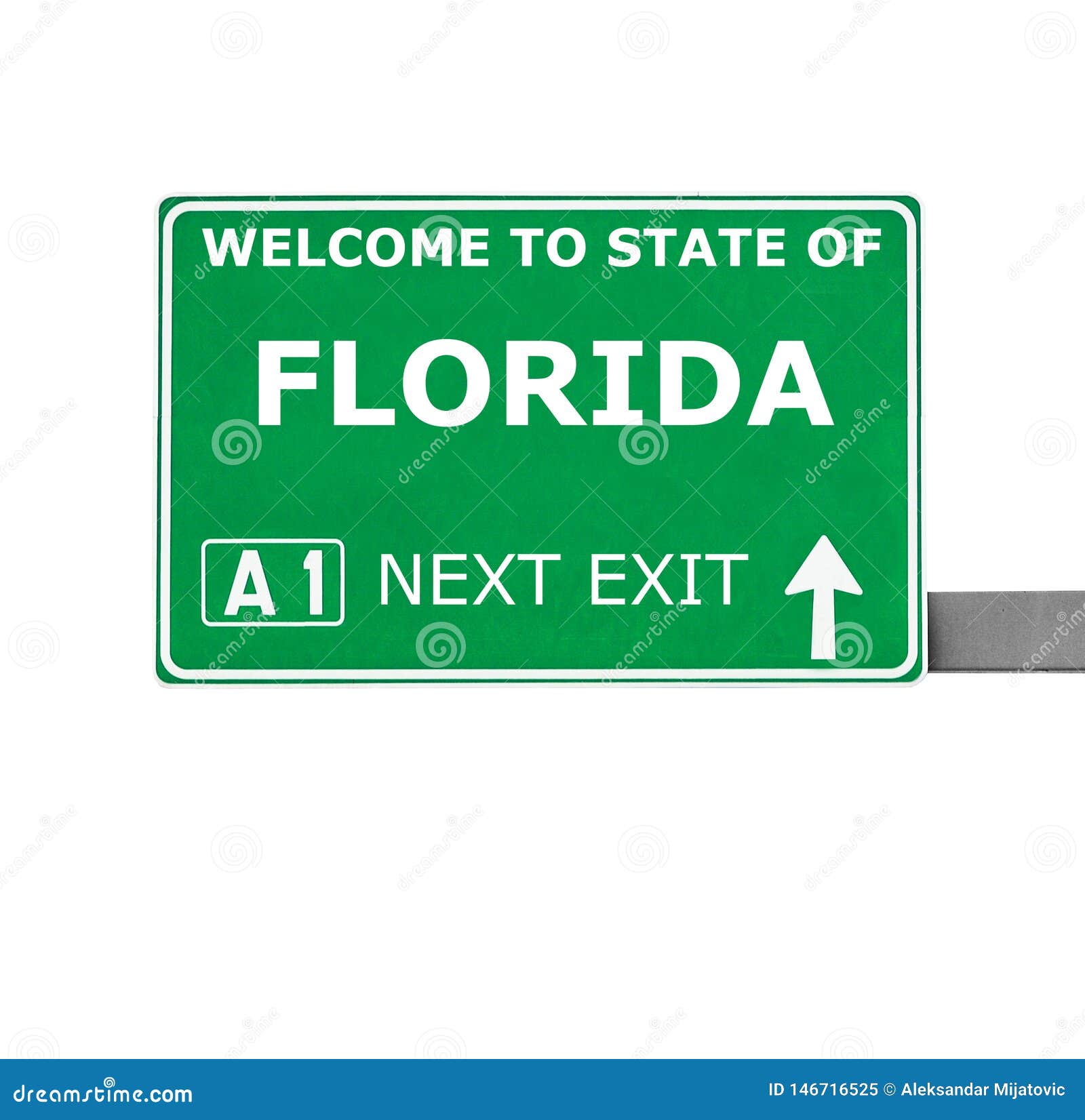 FLORIDA Road Sign Isolated on White Stock Image - Image of greeting ...