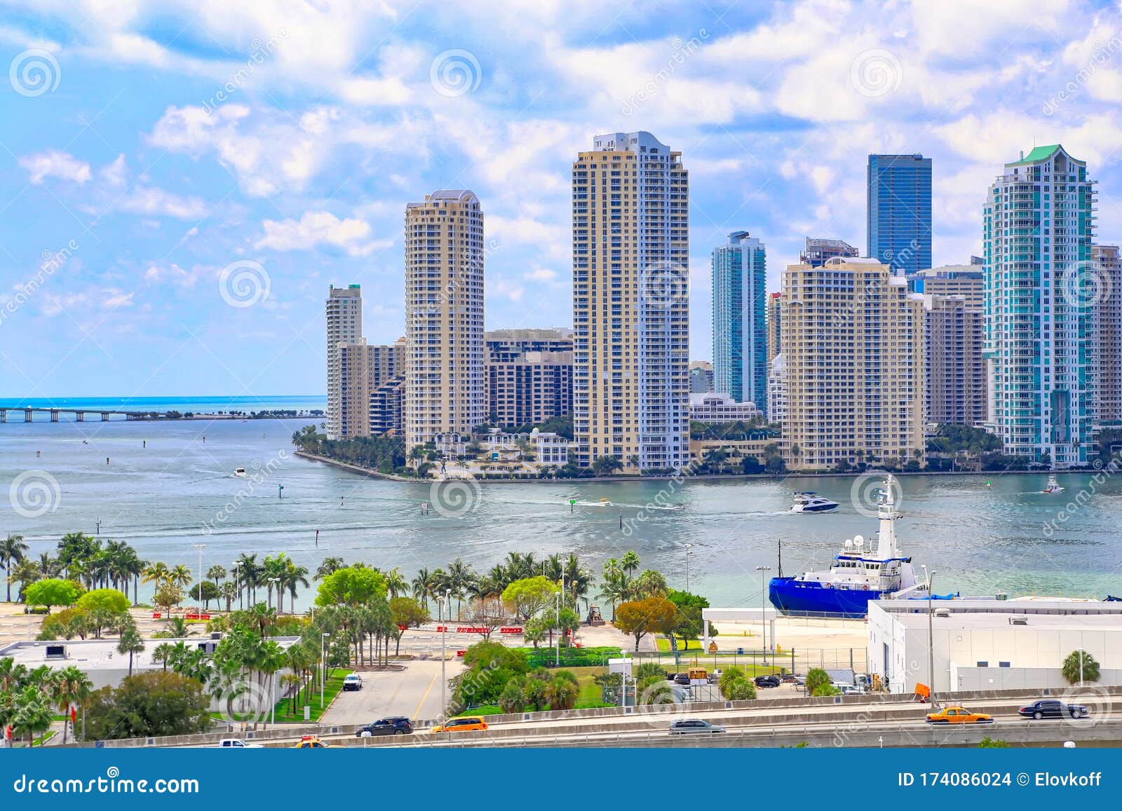 Florida, Scenic Miami Harbor Editorial Stock Image - Image of water ...