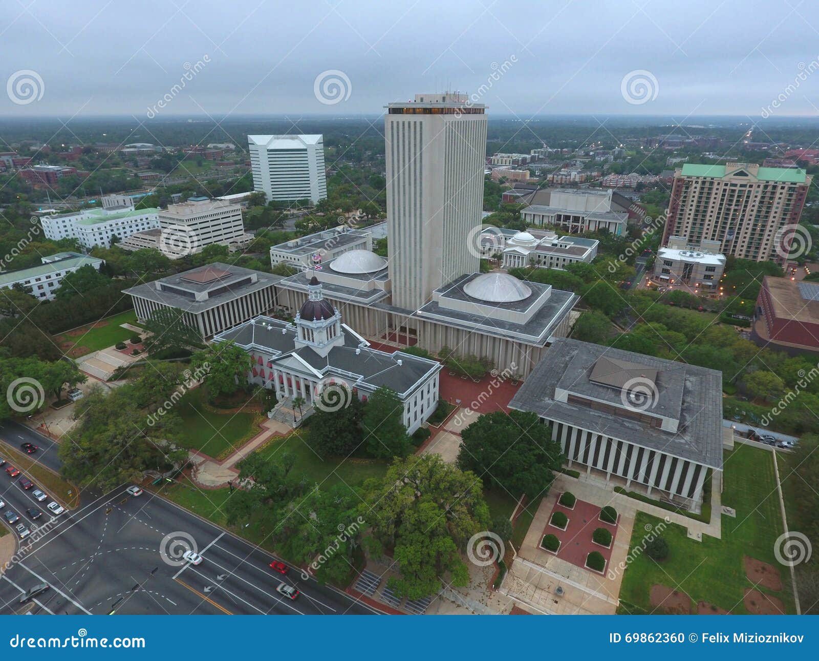 Florida State Capitol Building Stock Photo - Image of urban, aerial ...