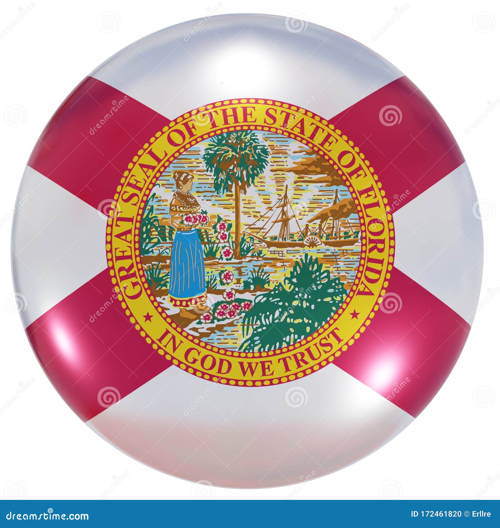 Florida State flag button stock illustration. Illustration of ...