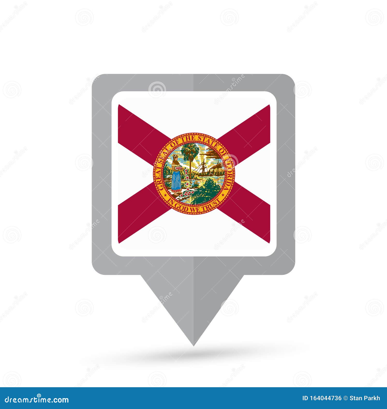 Florida State Flag Map Icon Stock Vector - Illustration of design ...