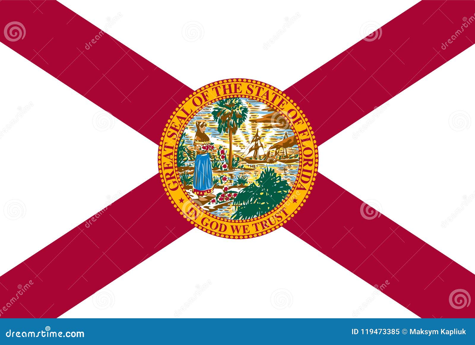 Florida state vector flag. stock vector. Illustration of orlando ...