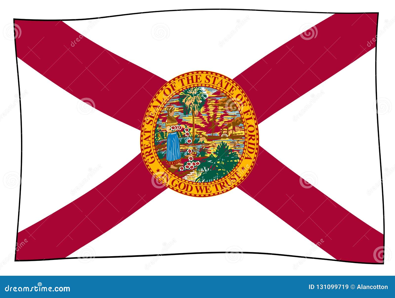 Florida State Flag Waving stock illustration. Illustration of artwork ...