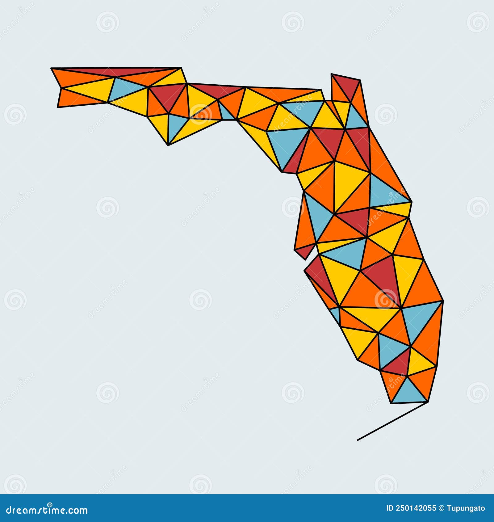 Florida state low poly map stock vector. Illustration of florida ...