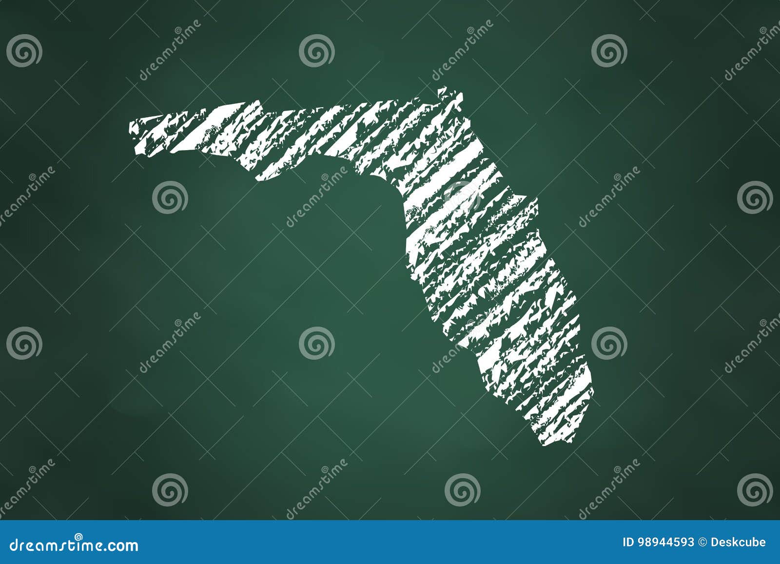 Florida State Map Chalk Style Vector Stock Illustration - Illustration ...