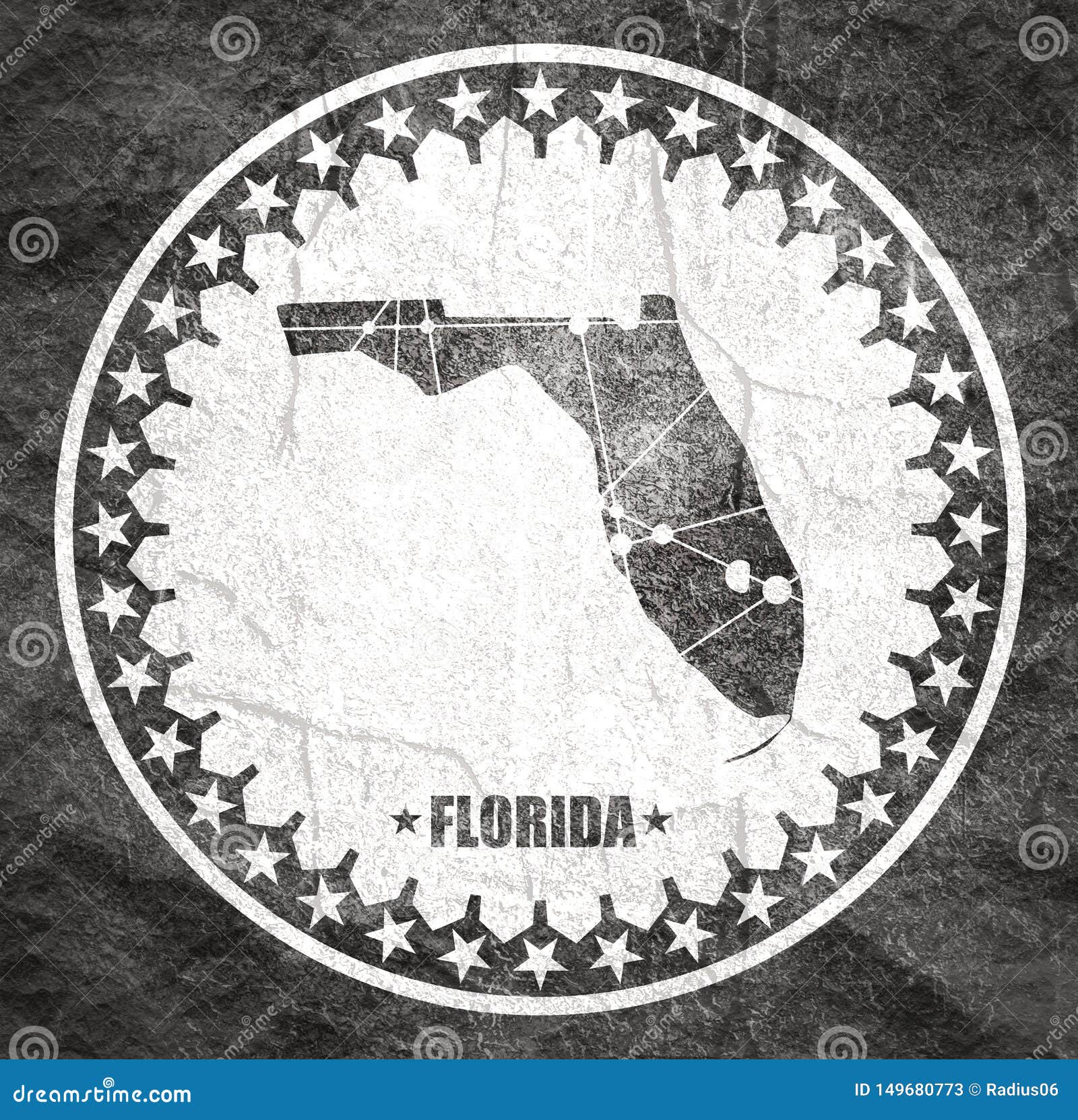 Florida state map stock illustration. Illustration of entangled - 149680773