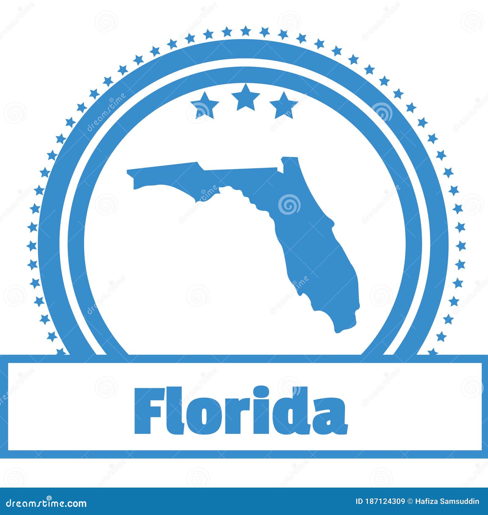 Florida State Map Label. Vector Illustration Decorative Design Stock ...