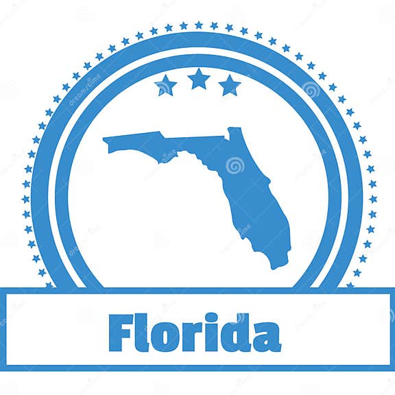 Florida State Map Label. Vector Illustration Decorative Design Stock ...