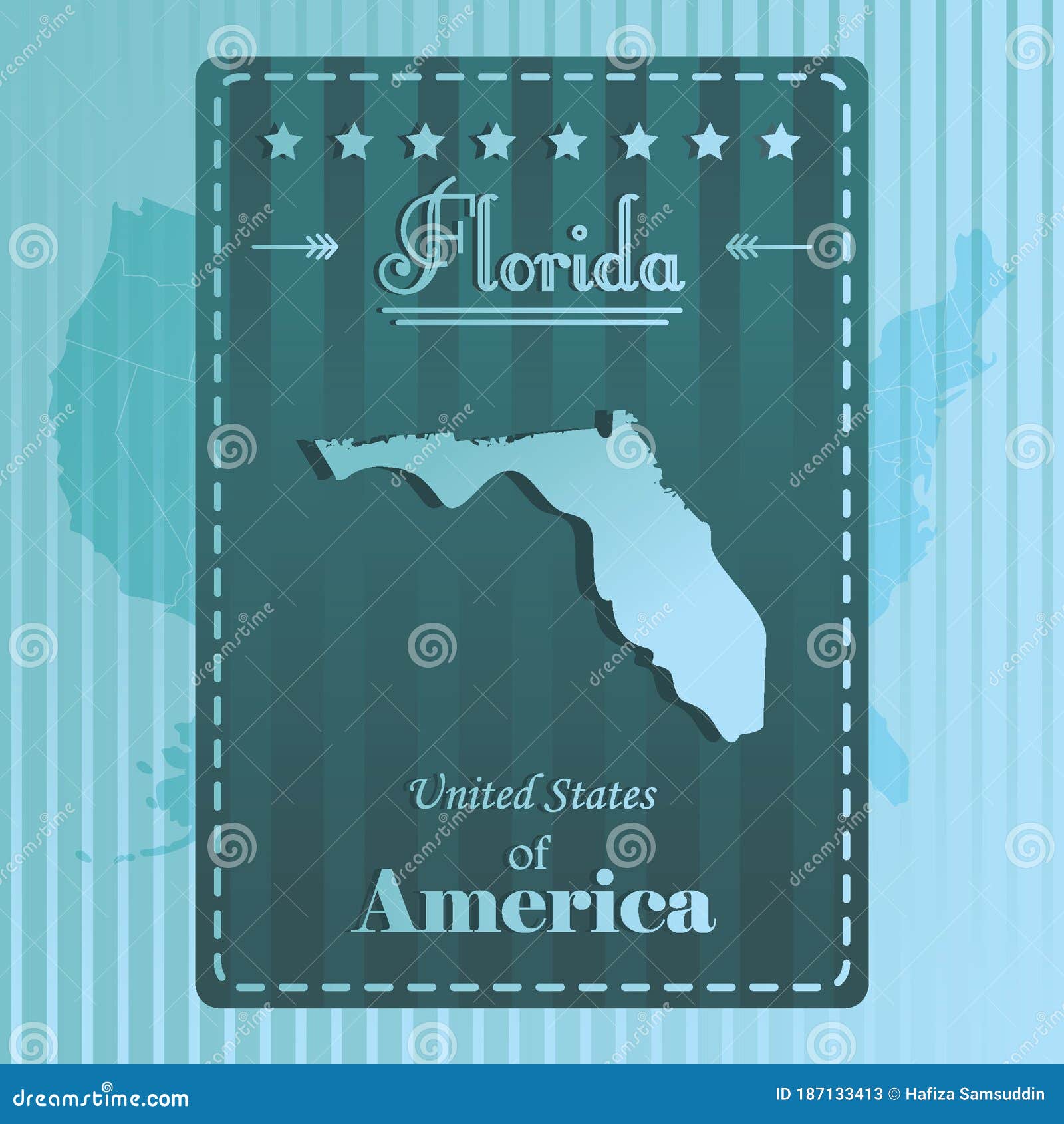 Florida State Map Label. Vector Illustration Decorative Design Stock ...