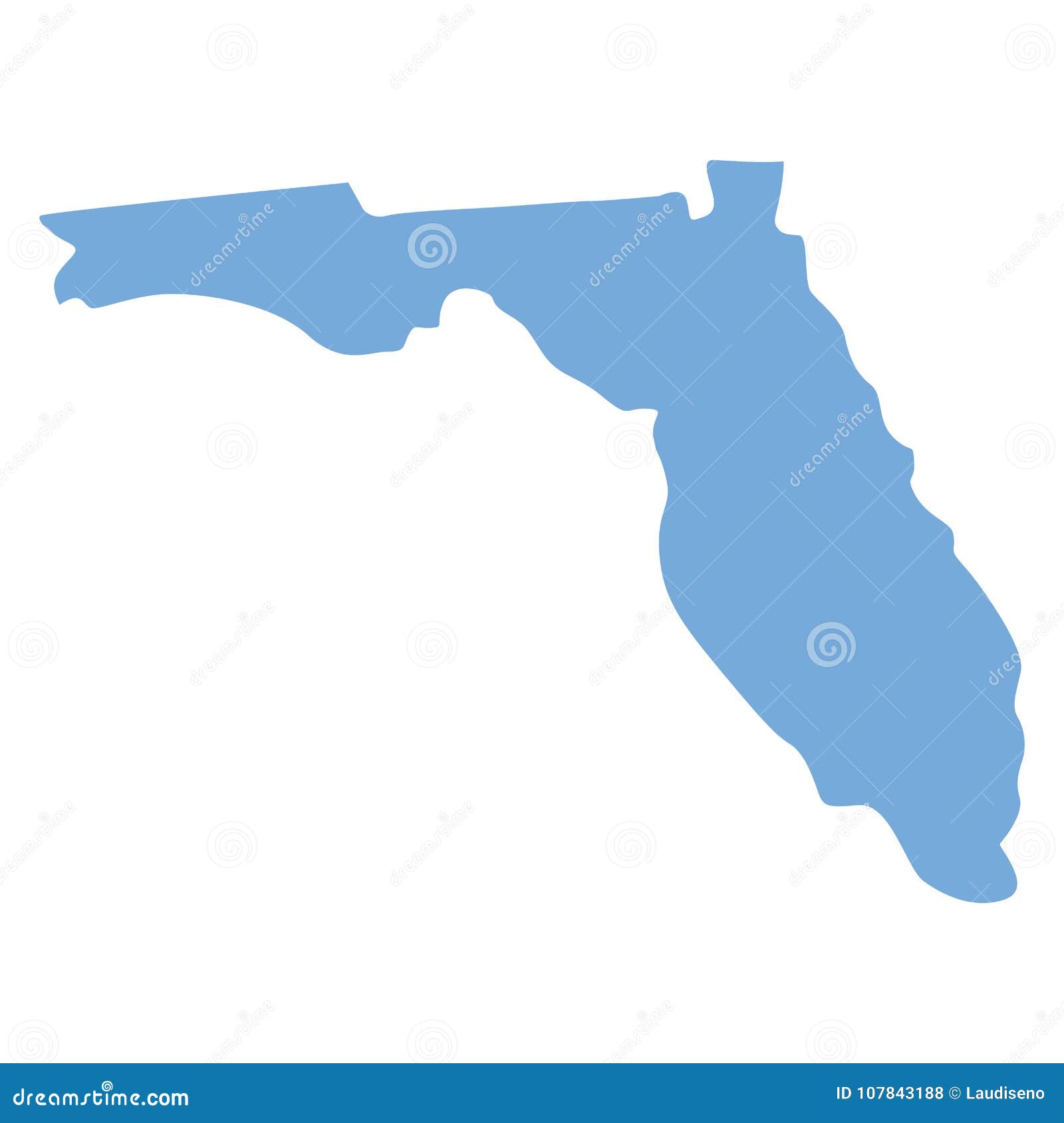 Florida State map stock vector. Illustration of blue - 107843188