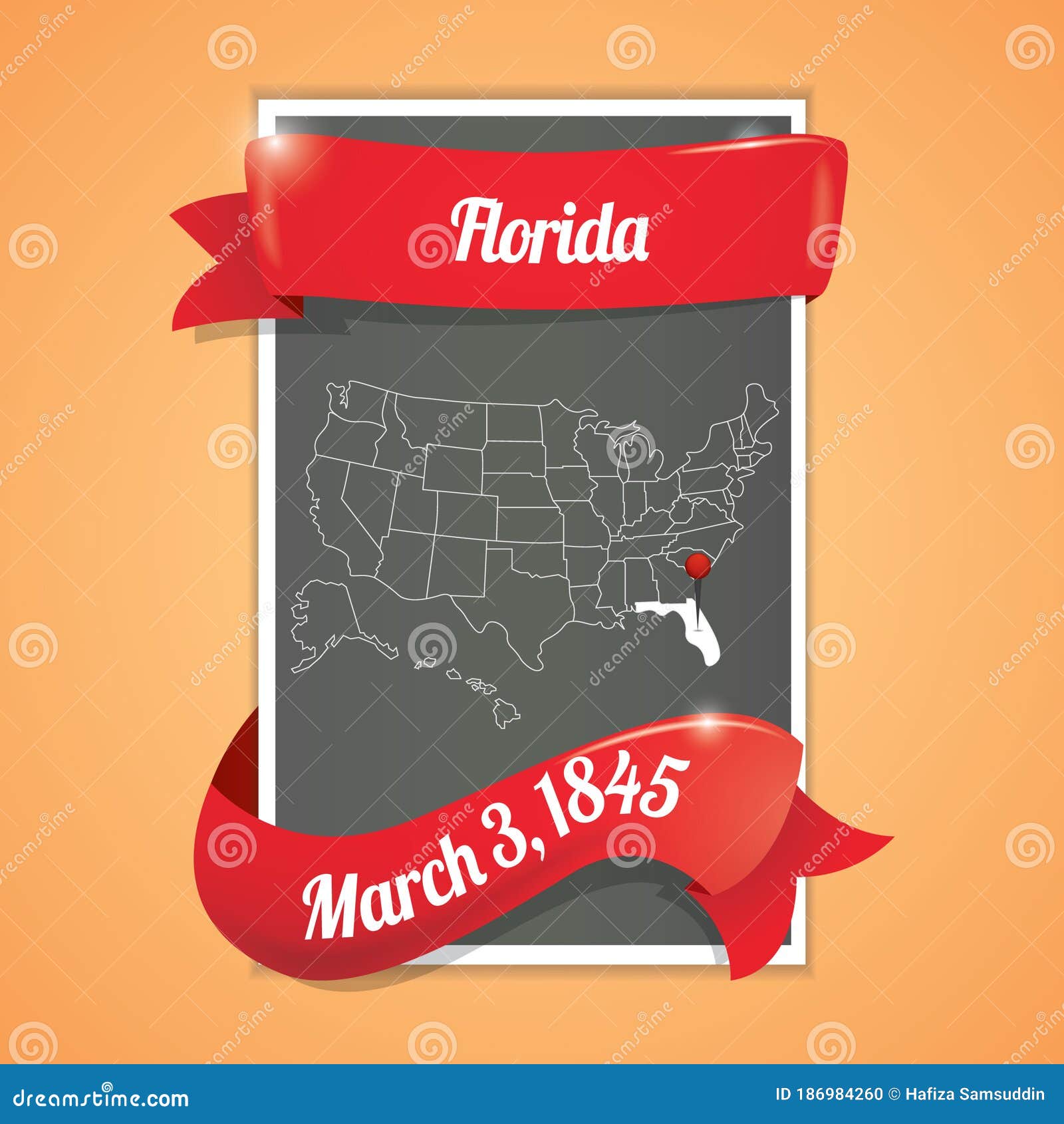 Florida State Map Posture. Vector Illustration Decorative Design Stock ...