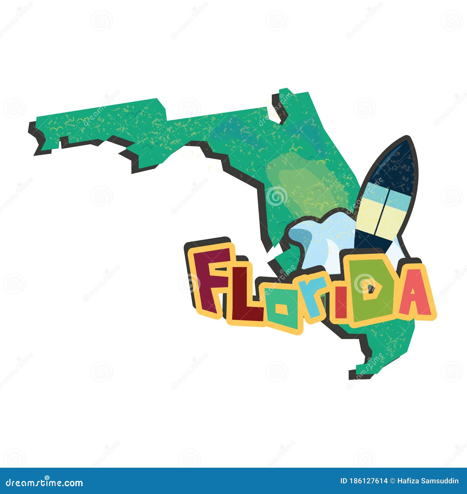Florida State Map. Vector Illustration Decorative Design Stock ...